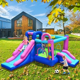 5-in-1 Kids Inflatable Bounce House Jumper with Slides - Bed Bath ...