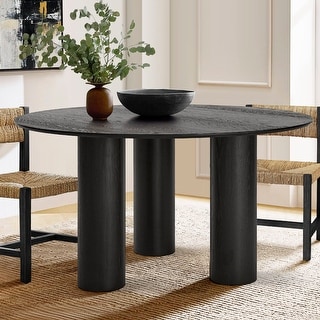 3 Legged 52" Solid Oak Round Dining Table - Bed Bath & Beyond - 40705983