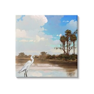Stupell Egret Tropical Beach Scenery Canvas Wall Art by Rick Novak ...
