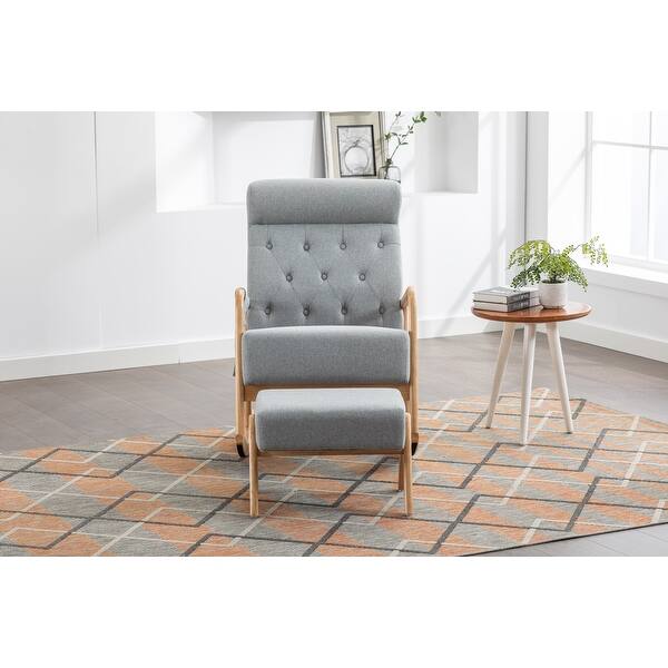 Mid-Century Modern Rocking Chair With Ottoman - Bed Bath & Beyond ...