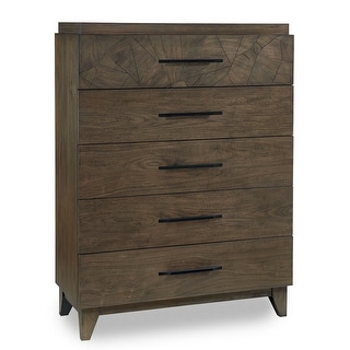 Dee 54 Inch Tall Dresser Chest, 5 Drawers, Wood Grains, Dark Brown Wood ...