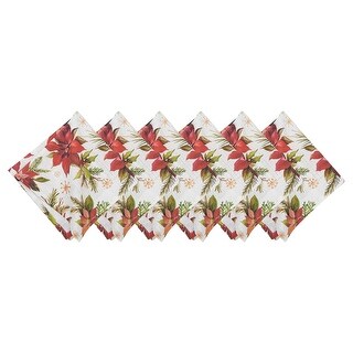 Poinsettia Christmas Napkins Set of 6 - Bed Bath & Beyond - 38215479