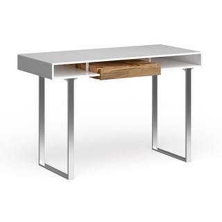 Safavieh Modern White/ Chrome Computer Desk - Bed Bath & Beyond - 9542116