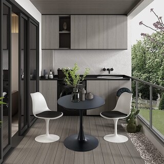 32 Inch Modern Tulip Round Dining Table with MDF Top - 32" x 30" (Dia x ...