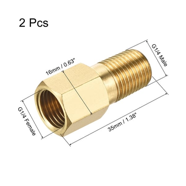 Brass Pipe Fitting G1/4 Adapter Extension Connector Hex Coupling 2 Pcs - Bed Bath & Beyond ...