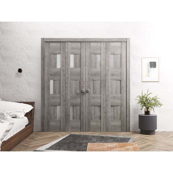 Sliding Closet Double Bi-fold Doors | Sete 6933 Nebraska Grey with ...