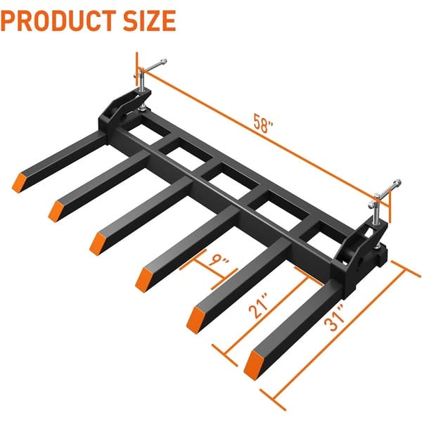 Clamp on Debris Forks Fit 60" Bucket, 4000 lbs Capacity Heavy Duty ...