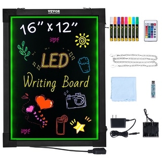 VEVOR 16x12 24x16 32x24 Inch LED Message Board Neon Chalkboard with 8 ...