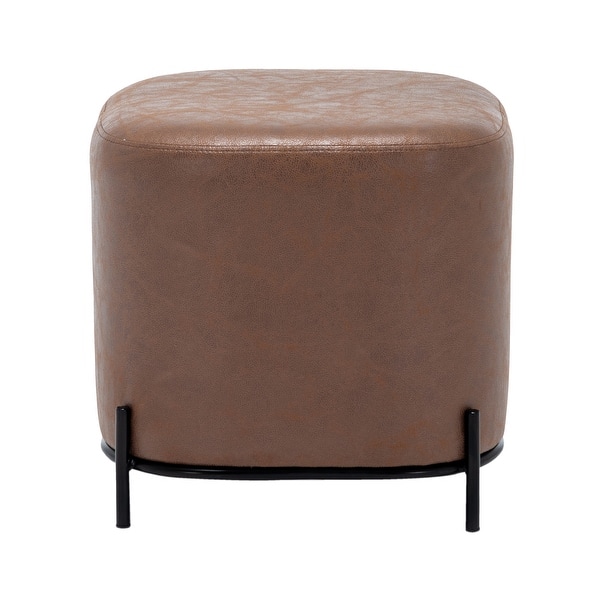 WOVENBYRD 17" Modern Square Ottoman with metal base - On Sale - Bed ...