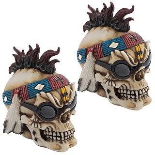Design Toscano Thunderspirit Goth Biker Skull Statue: (Set of 2) - Bed ...