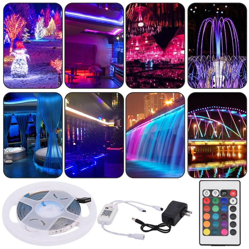 2M LED Strip Lights RGB Strips Waterproof Color Changing String Lights ...