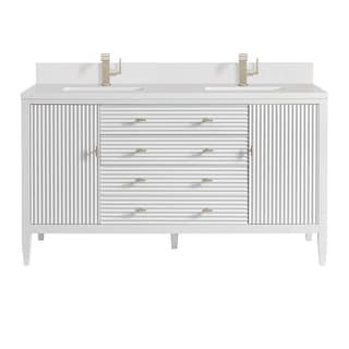 James Martin Vanities 485-V60D-1WZ Myrrin 60" Double Basin Wood Vanity ...