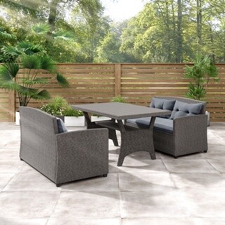Decker Modern Wicker 4-Seater 3-Piece Outdoor Dining Set by M&L Co ...