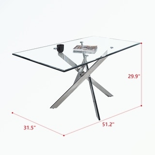 Modern Glass Table with Chrome Stainless Steel Base - Bed Bath & Beyond ...