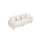 86.6" Teddy velvet large bread sofa with four pillows and hardware feet ...