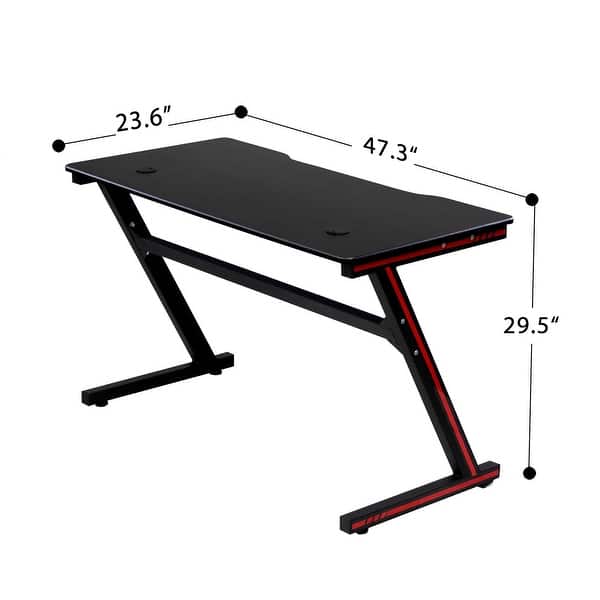 Streamlined Black Z-Shaped Computer Office Desk - Bed Bath & Beyond ...