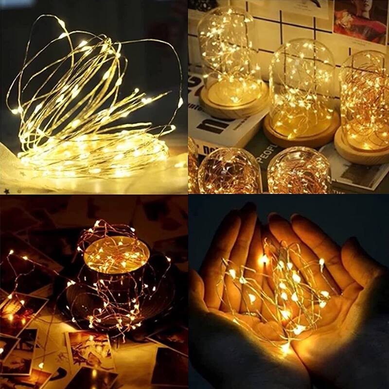 12 Pack Fairy Lights Battery Operated LED String Lights 7 feet - Yellow ...