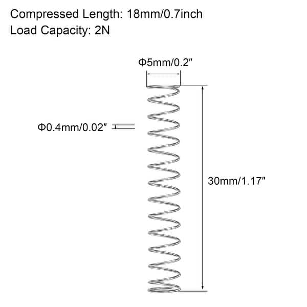304 Stainless Steel Compression Spring 2N Load Capacity - Bed Bath ...