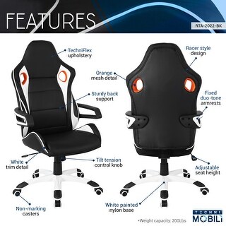 Pneumatic Seat Height Adjustment Racing Style Home & Office Chair, Tilt ...