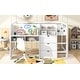 Low Loft Bed with Built-in Desk,Storage Cabinets and Open Bookcase ...