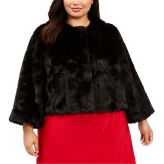 Calvin Klein Women's Faux Fur Puffer Formal Coat Black Size 3X - Bed ...