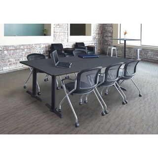 84" x 24" Training Table- Grey & 3 Nesting Chairs- Black - Bed Bath ...