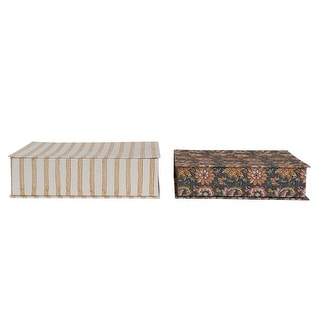 Fabric Covered Storage Boxes with Designs - 13.5"L x 10.8"W x 3.5"H ...