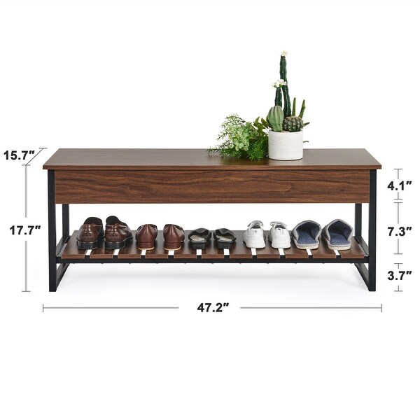 Walnut shoe bench store