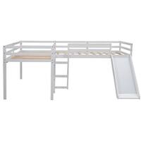 L-Shaped Loft Bed with Ladders and Slide - Bed Bath & Beyond - 34139951
