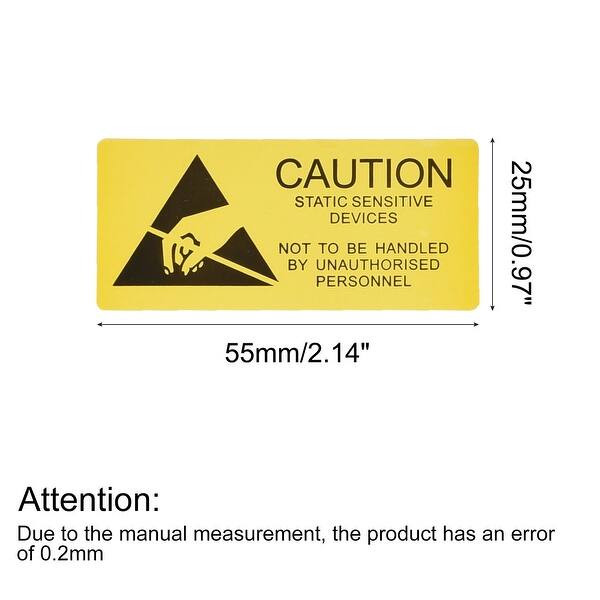 Self Adhesive Static Warning Sticker Label for Electrostatic 200 Pcs ...