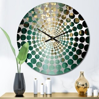 Designart "Celebration Of Possiblity Retro Gold Dark Teal II" Gold ...