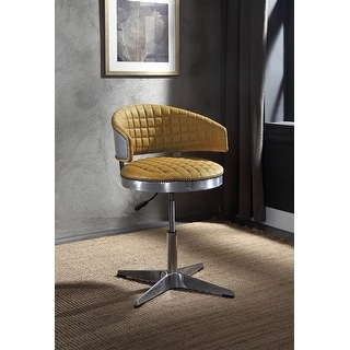 Bailee Turmeric and Chrome Adjustable Swivel Tufted Stool - Bed Bath ...