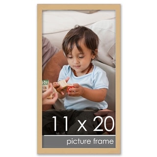 11x20 Traditional Natural Complete Wood Picture Frame with UV Acrylic ...
