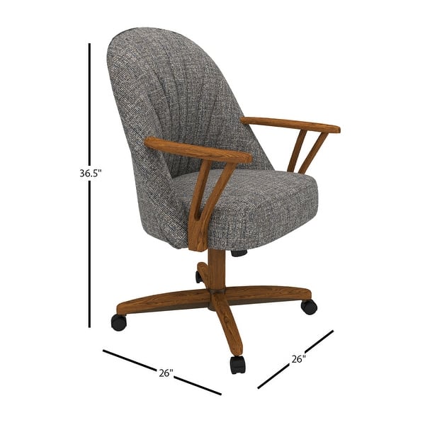 Chromcraft Cliff Swivel Caster Chair in Chestnut Wood with Memory Foam ...