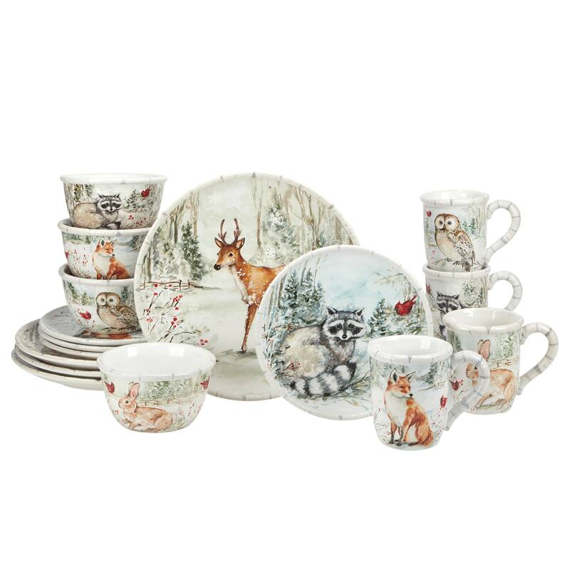Certified International Winter's Walk 16 pc Dinnerware Set, Service for ...