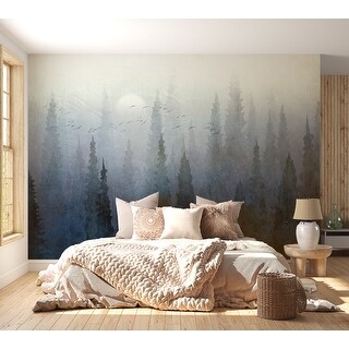 Peel & Stick Landscape Wall Mural - Flight Over the Forest - Bed Bath ...