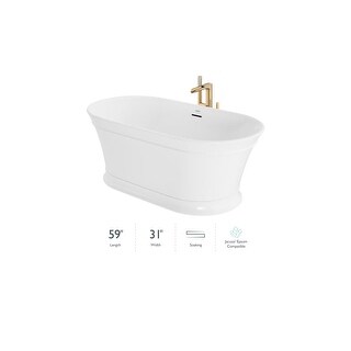 Jacuzzi Serafina 59" Free Standing Soaking Tub with Center Drain, - Bed ...