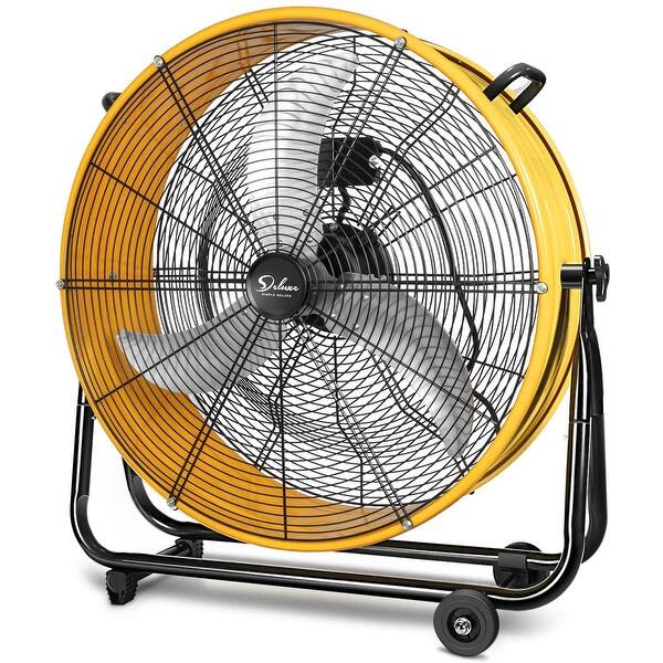 24 Inch High Velocity Air Movement Heavy Duty Metal Drum Fan - Bed Bath ...