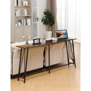 71" Industrial Console Table, Extended Cable, Power Sockets, USB Ports ...