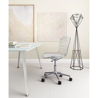 Beauclair Office Chair Chrome & White Cushion - Bed Bath & Beyond ...