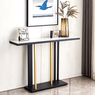 Modern Console Table Storage Table Entryway Table with Golden Frame ...