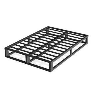 6" Queen Bed Frame w/ Steel Slat Support, Low Profile Metal Platform ...