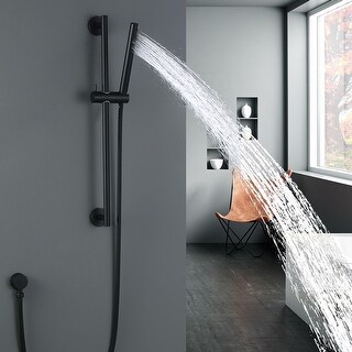 3-Spray Function Hand Shower With Slide Bar Kit In Matte Black - Bed ...