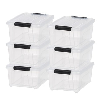 IRIS USA® Buckled Clear Box 13.5 Qt Buckle Lid - Clear - Set of 6 - Bed ...