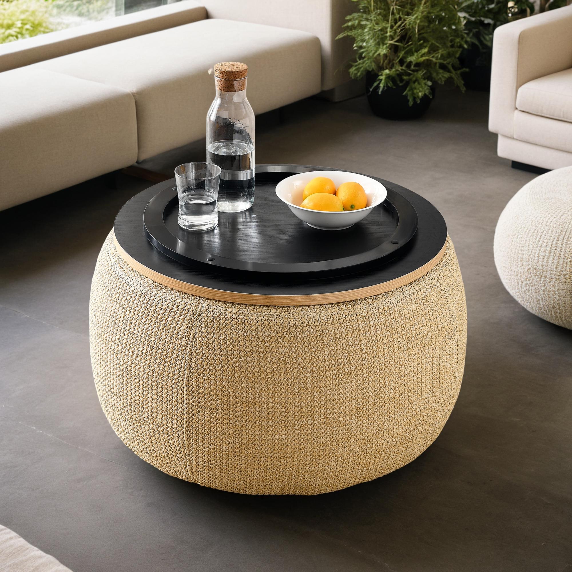 Round storage ottoman coffee table store