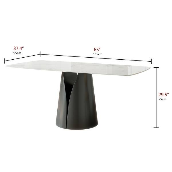 Lesly Modern Rectangle White 65 in. Dining Table for 6 Seats - 65"D×37. ...
