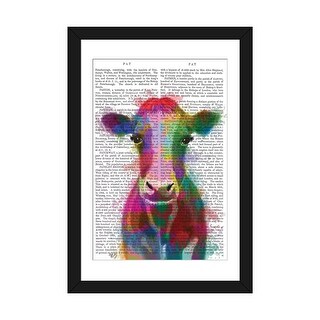 iCanvas "Rainbow Splash Cow, Print BG" by Fab Funky - Bed Bath & Beyond ...