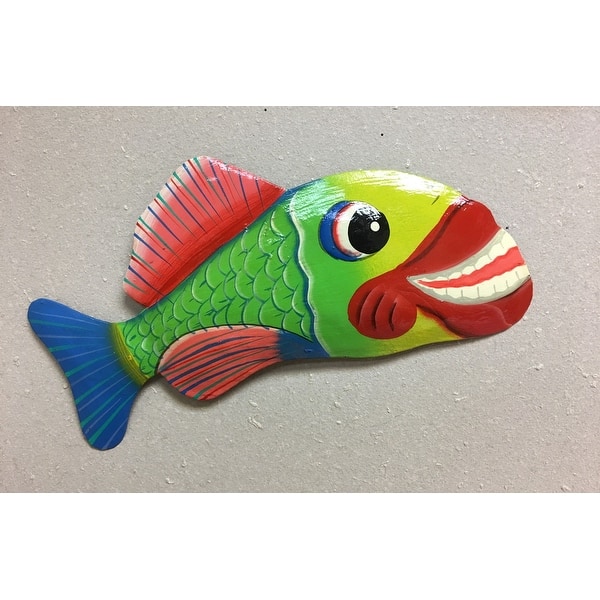 Big Grin Tropical Fish Metal Wall Decor Haitian Art 10 Inches - Multi ...