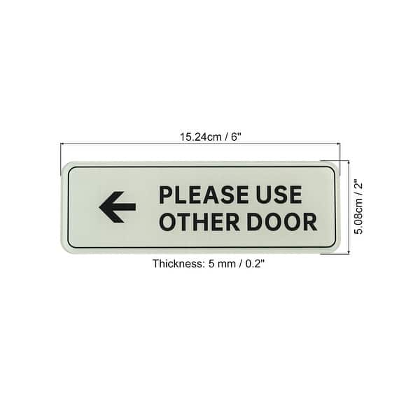 Please Use Other Door Left Arrow Sign, Acrylic Self Adhesive Door ...