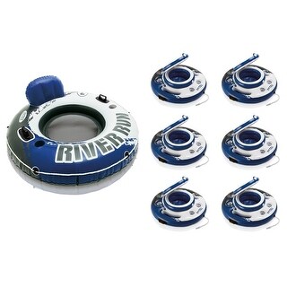 Intex Rive Run 1 Person Floating Tube Raft with Floating Cooler Holder (6 Pack) - Bed Bath ...